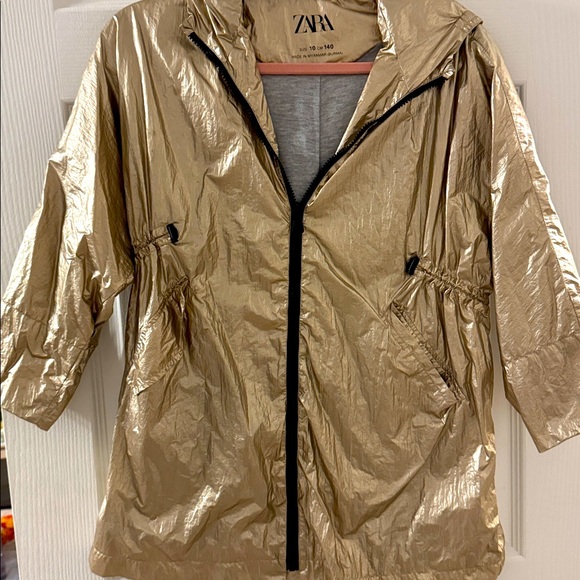 Zara | Jackets & Coats | Zara Gold Jacket | Poshmark